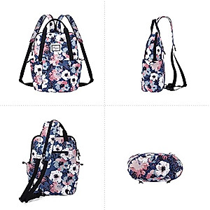 KAMO Women Fashion Backpack Purse Multi Pockets Original Print Daypack Casual Sling Bag for Women Girls