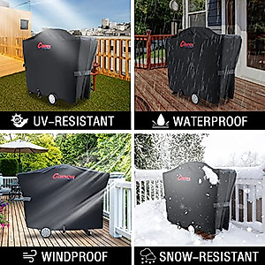 Comnova Grill Cover for Weber Q Grill on Cart - 7112 Grill Cover for Weber Q3000/Q300/Q2000/Q200 with Portable Cart, Heavy-Duty Waterproof BBQ Cover for Weber Q3200, 3000, 320, 300 on Cart