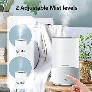 Aromacare Humidifiers for Bedroom, 4L Cool Mist Large Humidifier with Essential Oil Diffuser, Ultrasonic Top Fill Humidifier for Baby Home, Sleep Mode, Adjustable Mist Output, Auto Shut-Off