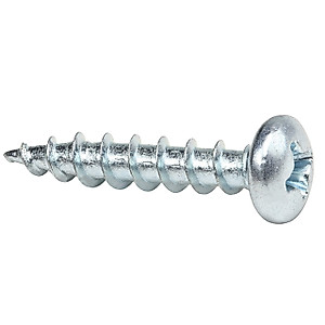 Rok Hardware #6 x 3/4" Coarse Deep Thread Pan Head Screws Wood Work MDF Zinc ROKS6X34PPCZP (100 Pack)