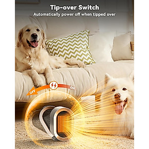 QQT Electric Space Heater,Portable Energy Efficient Space Heaters for Indoor Use,Two-Speed Portable Heater Fan for Office with Adjustable,Overheating Protection,Dumping Shutdown (White)