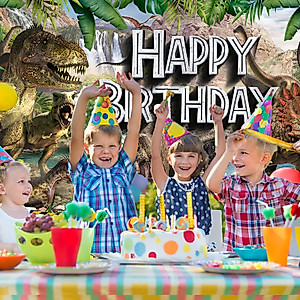 POILKMNI Dinosaurs Birthday Party Decorations 5x3ft Safari Jungle Dinosaur World Birthday Party Backdrop Banner for Boys Kids Birthday Photo Background for Indoor Outdoor Party Supplies Banner