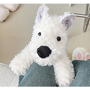 Awcvire West Highland White Terrier Westie Stuffed Plush Dog, Bedtime Buddy Plush Toy, Soft Stuffed Animal Plushies. (White, M)