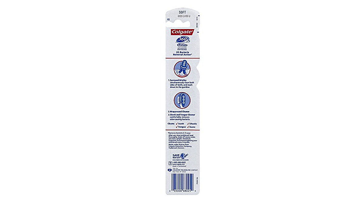 Colgate 360 Total Soft Toothbrush | Tongue & Cheek Cleaner