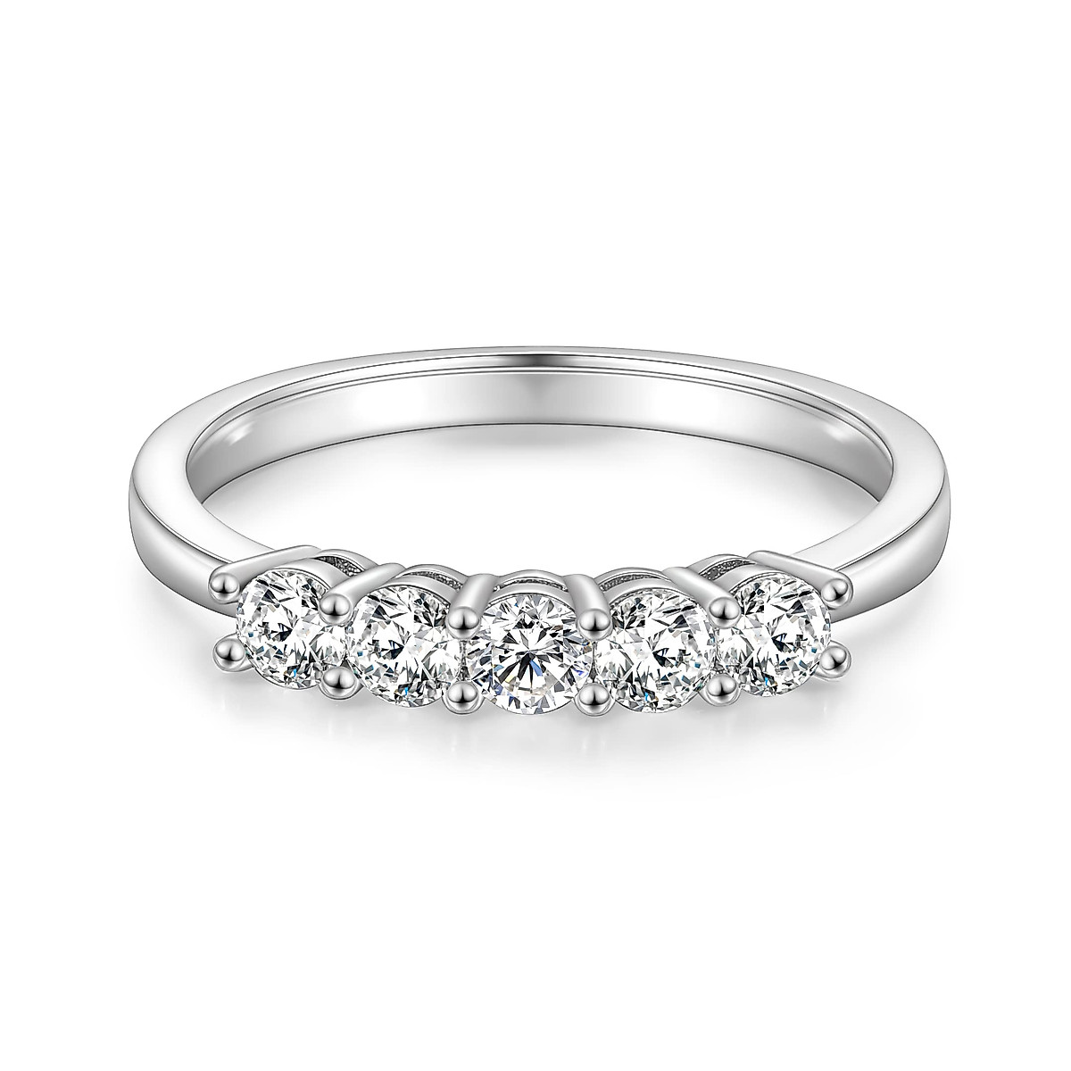 SHINYSO Wedding Band for Women Cubic Zirconia Stackable Engagement Rings Promise and Anniversary Ring Silver Size 6