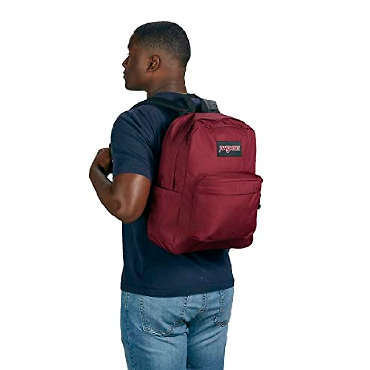 JanSport Superbreak Plus Backpack - Work, Travel, or Laptop Bookbag with Water Bottle Pocket, Russet Red