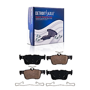 Detroit Axle - Brake Kit for 2013-2019 Ford Fusion, 2013-2016 Lincoln MKZ Drilled & Slotted Brake Rotors and Ceramic Brakes Pads Replacement: 11.81" inch Front and 11.89" inch Rear Rotor