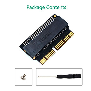 HLT M.2 NVME SSD Convert Adapter Card for MacBook Air Pro Retina (Year 2013-2017), NVME/AHCI SSD Upgraded Kit for A1465 A1466 A1398 A1502 ( Black Adapter)