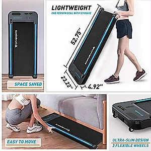 CITYSPORTS Treadmills for Home, Under Desk Treadmill Walking Pad Treadmill with Audio Speakers, Slim & Portable Treadmill with Remote & Dual LED Display, Office & Home Treadmills