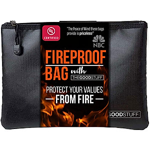 Water and Fireproof Pouch (10" x 13" / 2000℉), Protect Important Documents, Fireproof Bags (Extra Strength), Waterproof and Fireproof Document Bag, Fire Safe Bags, Keep Your Documents Safe (Legal)