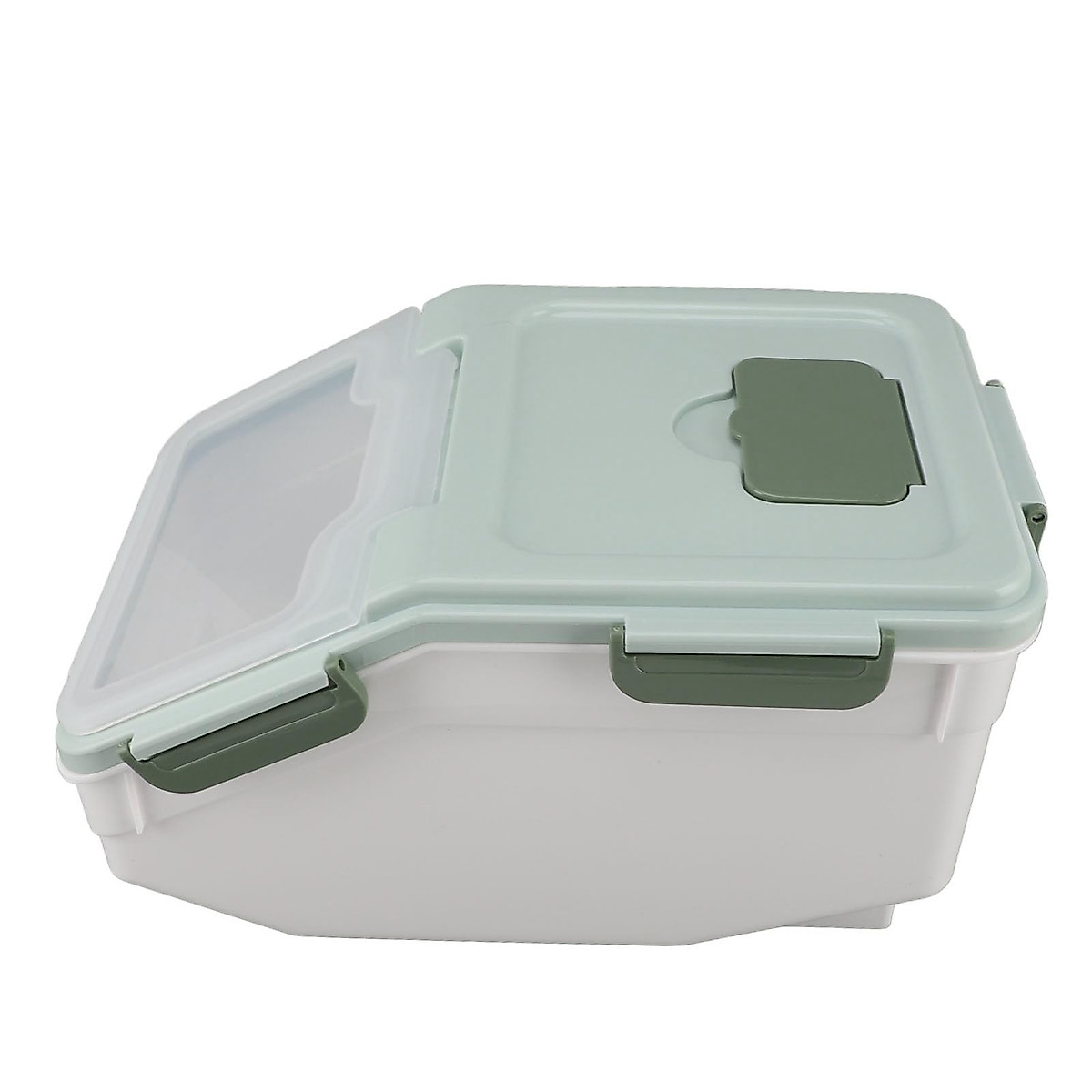 Mumusuki Large Capacity Rice Container Airtight Storage with Easy Open Lid Mint Green PP Material Multi Functional Grain Storage, for Home and Commercial Kitchens (10kg / 22lb)
