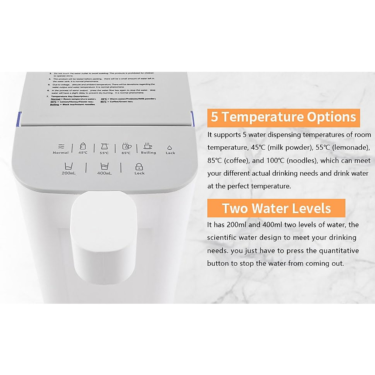 Goudergo 102 Ounce 3L Electric Kettles,Instant Hot Water Dispenser,Adjustable 5 Temperatures Water Filter for Including Homes & Offices & Schools & Other Places,Etc (white)