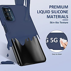 PUJUE for Motorola Moto-G 5G 2022 Case: Silicone Slim Full Rugged Bumper Matte Cell Phone Cases - Durable Shockproof Drop Protective Cute TPU Cover (Navy Blue)