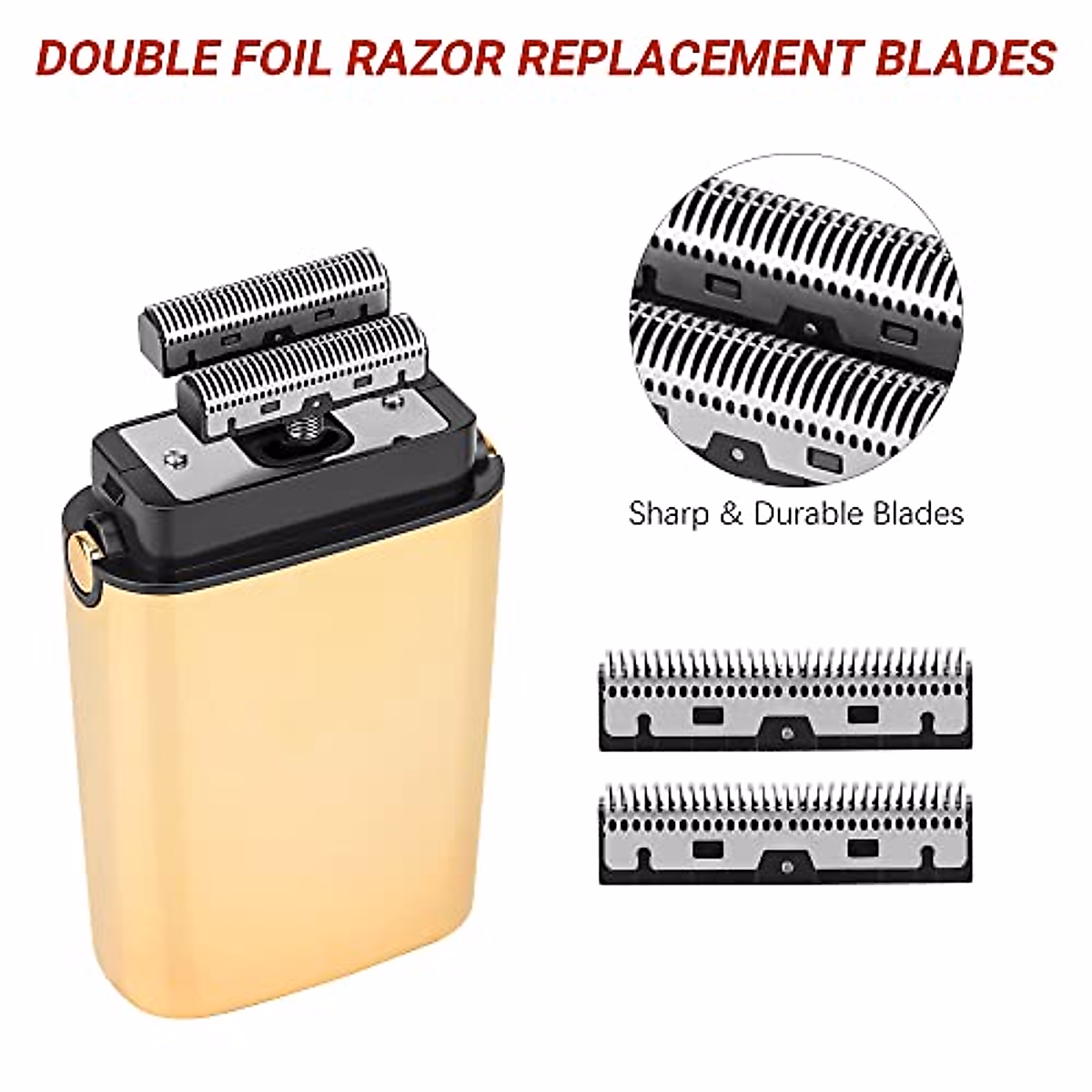 Anrom Shaver Replacement Foil and Cutters Compatible with BabylissPRO Barberology Foil Shaver, Replacement Double Foil Shaver Head with 2 Cutters Blade Set (Silver)
