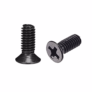 uxcell M4 x 10mm Phillips Screw Fastener Black for Laptop PC TV Fan Switch 50pcs