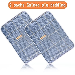 Tfwadmx Guinea Pig Cage Liners Washable Guinea Pig Pee Pads Waterproof Reusable Rabbit Bedding Mat Super Absorbent Pee Pad Anti-Slip Bottom Cage Accessories for Small Animals 