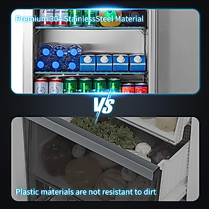 NUTRIFROST 24' Indoor Outdoor Beverage Refrigerator with 3 Removable Shelves, Built-in or Freestanding for Home Commercial 1 Door Design