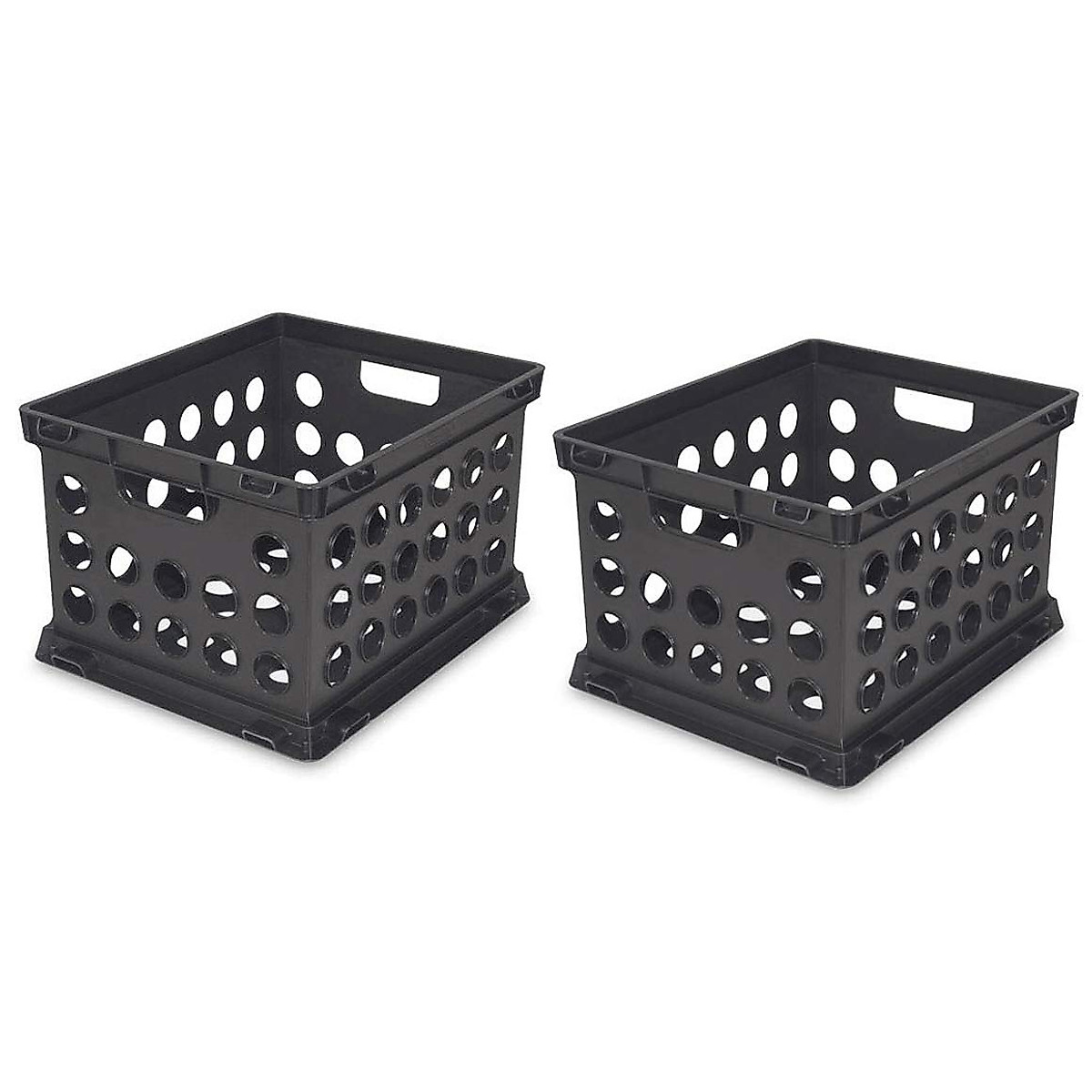 Sterilite 16939006 Plastic Heavy Duty File Crate Stacking Storage (2 Pack)
