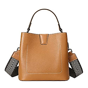 Women Hobo Bucket Purse Crossbody Bags Genuine Leather Handbags for Women with Handle Ladies Shoulder Bags Brown