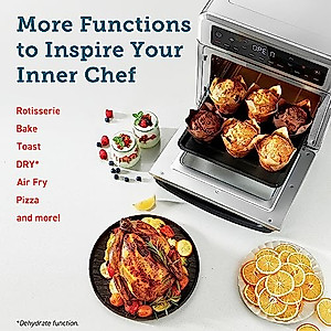 COSORI Air Fryer Toaster Oven, 13 Qt Airfryer Fits 8" Pizza, 11-in-1 Functions with Rotisserie, Dehydrate, Dual Heating Elements with Convection Fan for Fast Cooking, Cookbook & 6 Accessories, Silver