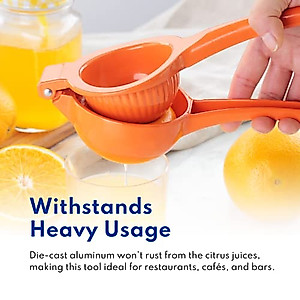 New Star Foodservice 42863 Enameled Aluminum Orange Squeezer, Orange