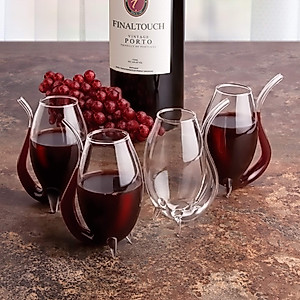 Final Touch Port Wine Sipper - Set of 4 with Deluxe Giftbox/Storage Case - 3.4 oz (100 ml) (WGP400)