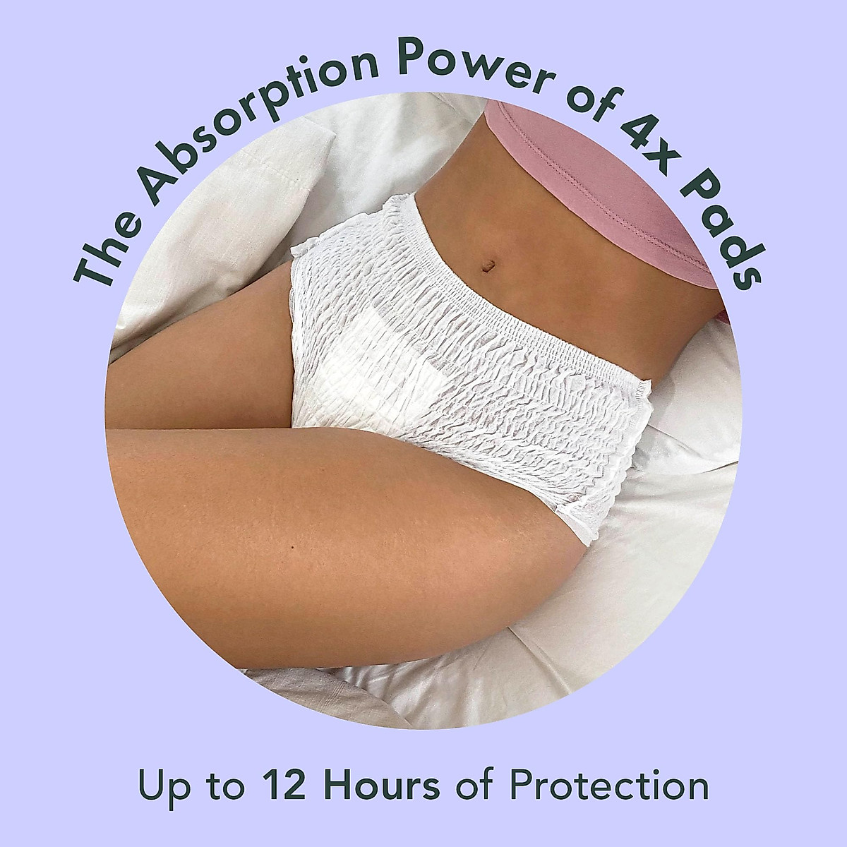 Rael Disposable Underwear for Women, Organic Cotton Cover - Incontinence Pads, Postpartum Essentials, Disposable Underwear, Unscented, Maximum Coverage (Size S-M, 20 Count)