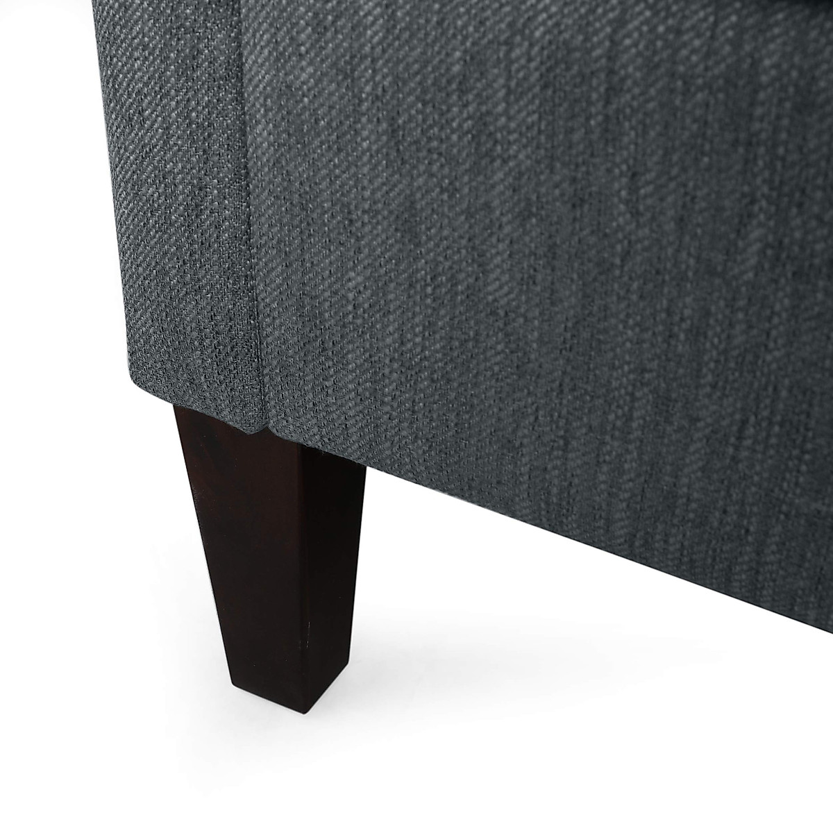 Christopher Knight Home Dupont 3 Seater Sofa, Charcoal + Espresso