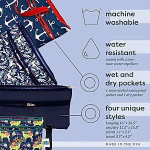 Planet Wise Far Far Away Clutch Wet/Dry Bag | Reusable Wet Bag for Swimsuit, Dirty Diapers and Everyday Travel Then A Dry Bag for The Rest | Waterproof Wet Bag Keeps The Wetness and Odors Contained