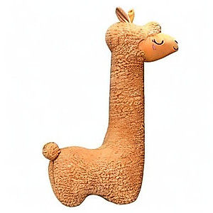 Hofun4U Llama Plush Pillow, 51 Inch Alpaca Plush Long Body Pillow, Alpaca Stuffed Animal, Christmas Holiday Birthday Gift (Brown)
