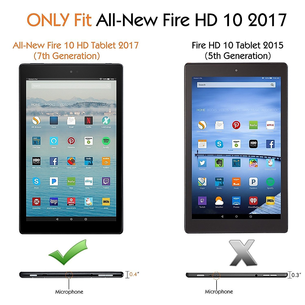 Newshine All-New Fire HD 10 2017 Case, Ultra Slim Lightweight Trifold Smart Stand Case (Auto Sleep/Wake) for Amazon Fire HD 10 (7th Generation, 2017 Release) 10.1 Inch Tablet, Starry Night