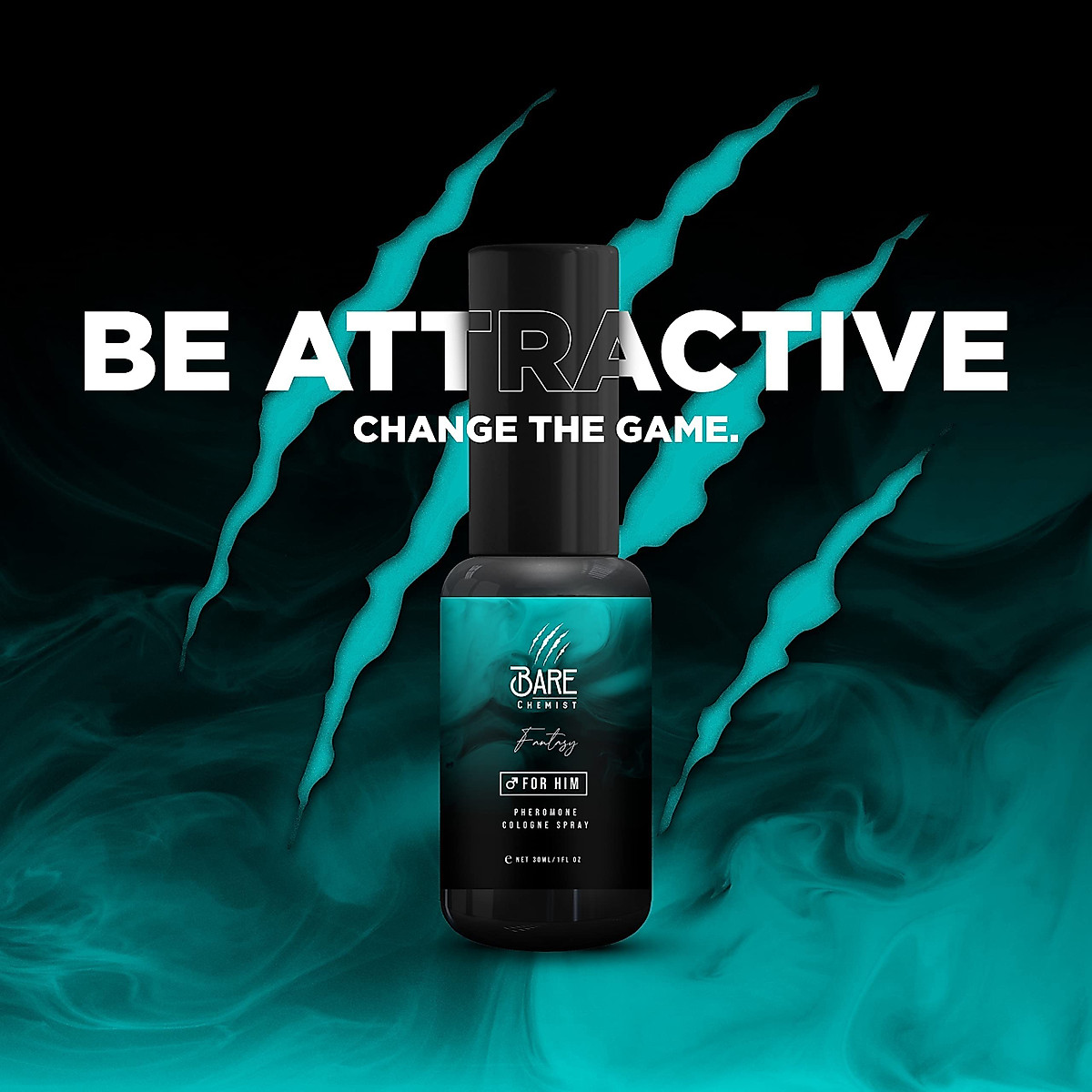 Bare Chemist Fantasy Pheromone Cologne for Him - [Long Lasting Formula] Pheromone Perfume Cologne for Men 1oz. - Blackcurrant, Pinapple, Bergamot