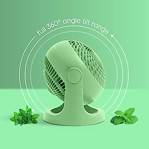 IRIS USA WOOZOO Fan, Circulator Fan, Table Air Circulator, Desk Fan, Fan for Bedroom, 3 Speeds, 52ft Max Air Distance, 11.5 Inches, 360° Adjustable Tilt, 30 db Low Noise, Green