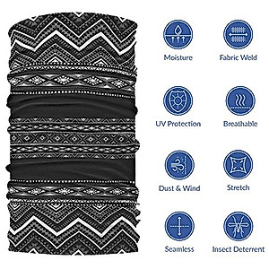 Yes We Vibe Neck Gaiter Face Mask + Bandana Headband + Buff (3 Pack) - Colorful & Vibrant Design - For Men and Women