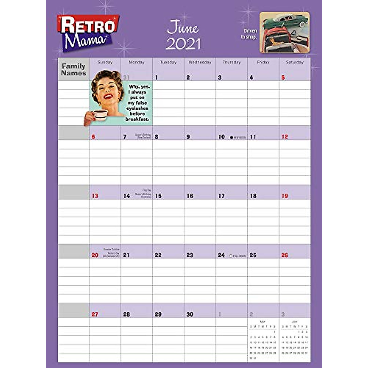 2021 Retro Mama 17-Month Wall Calendar/Planner