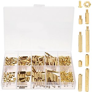 DOITOOL 1 Set Hexagonal Copper Column Hardware Assortment Kit Wall Mount Holder Stand Off Wall Mounts Metric Screw Assortment Kit Ceiling Fan Mount Hex Standoffs M2 Laptop Pillar