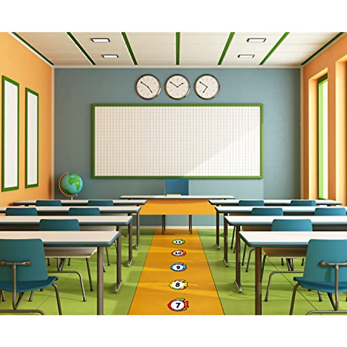 WhatSign 36Pcs Number Spot Markers Stickers Line up Spots for Classroom Floor Number Stickers Classroom Line up Spot Dots Floor Decals for Back to School Kindergarten Preschool Elementary Classroom