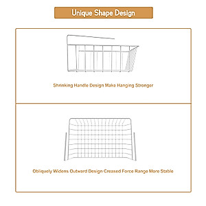 Under Shelf Basket, 4 Pack White Wire Rack, Slides Under Shelves for Storage Space on Kitchen Pantry Desk Bookshelf Cupboard
