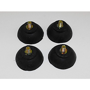 JL Missouri Parts 4X #8-32 1/4" Screw in 1" Rubber Suction Cups, 7/16" Tall, Made in USA Foot Isolator