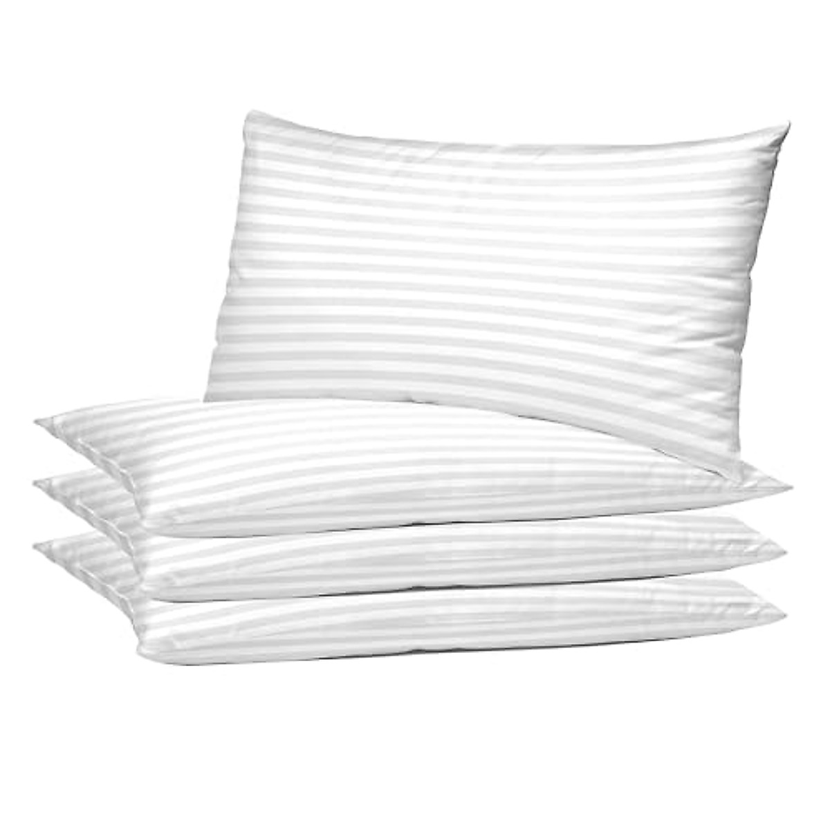 FZZOR Extra Flat Soft Pillows Queen Size set of 4, 4 Pack Bed Pillow with Premium Soft Plush Down Alternative Fill for Back,Stomach or Side Sleepers,20x30in