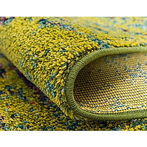 Unique Loom Vita Collection Saturated Over-Dyed Traditional Gradient Area Rug, 2 ft 2 in x 3 ft, Olive/Yellow