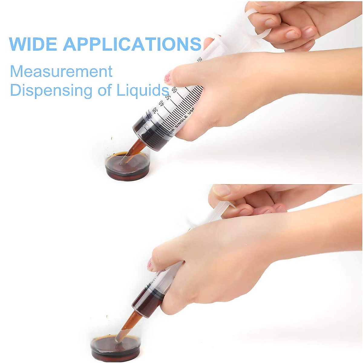 5 Pack 20 ml Large Plastic Syringe, Oil or Glue Applicator, No Needle, for Scientific Labs and Dispensing Multiple Uses Syringes Tools, for Refilling and Measuring Liquids Feeding Pets