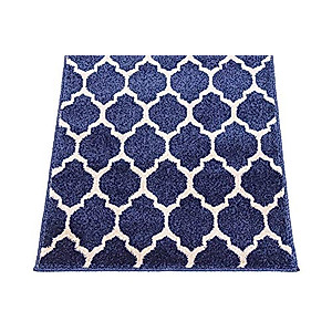 Unique Loom Trellis Collection Modern Morroccan Inspired with Lattice Design Area Rug, Runner 2' 0" x 6' 1", Dark Blue/Navy Blue