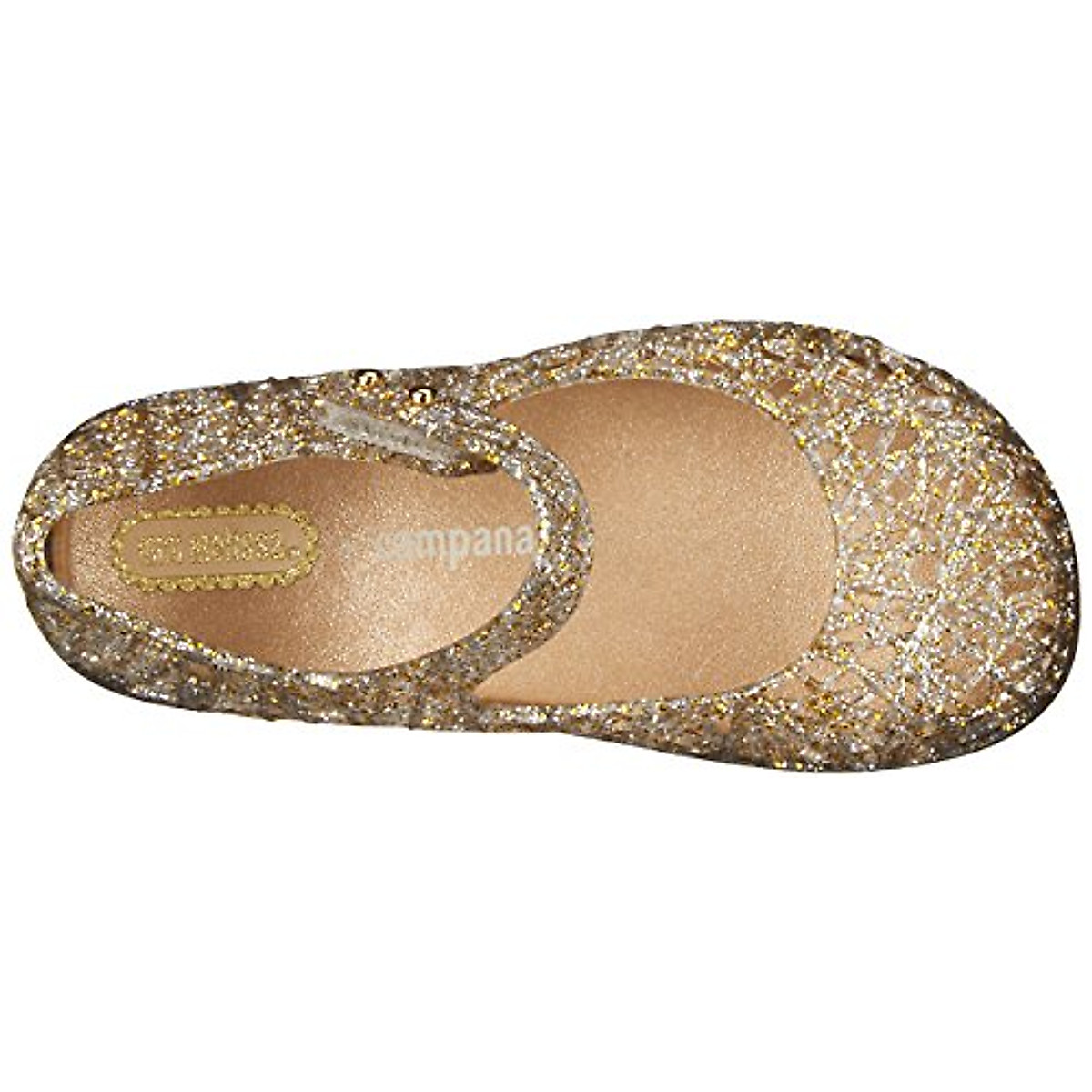 Mini Melissa Campana Zig Zag VI SP BB Mary Jane Shoe (Toddler), Mixed Golden Glitter, 5 M US Toddler