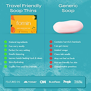 FOMIN - Antibacterial Paper Soap Sheets for Hand Washing - (300 Sheets) Lemon Portable Travel Soap Sheets, Dissolvable Camping Mini Soap, Portable Hand Soap Sheets