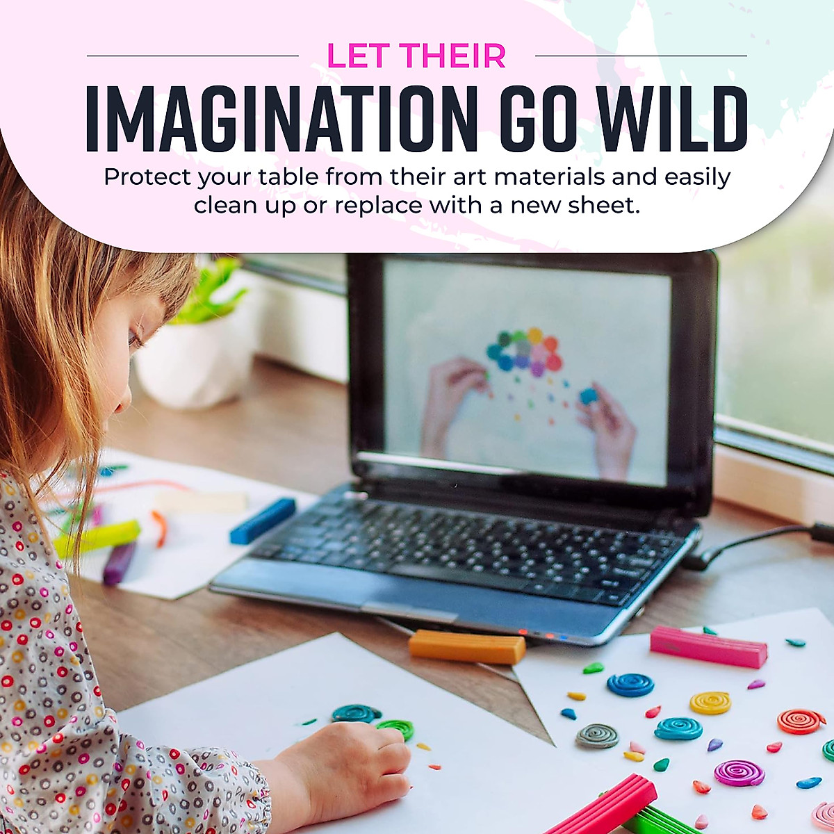 White Kraft Arts and Crafts Paper Roll - 18 inches by 175 Feet (2100 Inch) - Ideal for Paints, Wall Art, Easel Paper, Fadeless Bulletin Board Paper, Gift Wrapping Paper and Kids Crafts - Made in USA