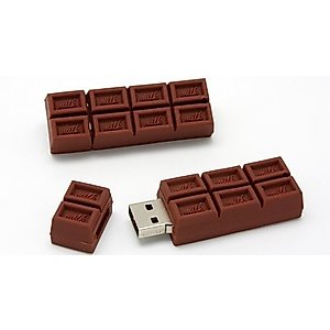 Chocolate Bar USB Flash Drive - Data Storage Device - 4GB - Key Ring Included