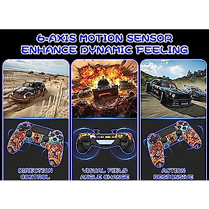 Gamrombo 【Upgraded 2 Pack Wireless Controller Replacement for PS4, Compatible with Playstation 4/Pro/Slim/PC Windows, Built-in 1000mAh Battery with Dual Vibration/6-Axis Motion Sensor/Audio Jack