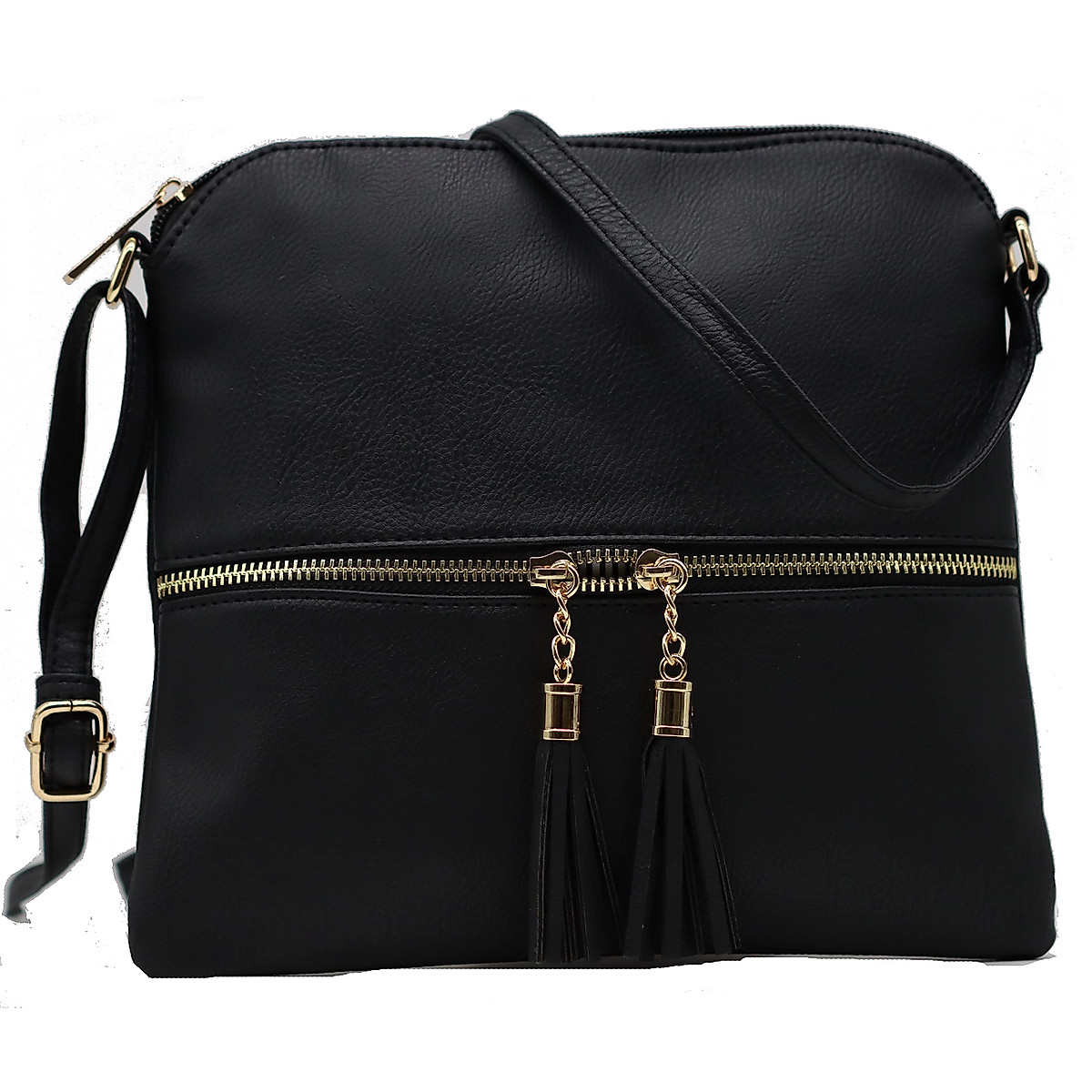 Amaze Medium Crossbody Bag for Women | Shoulder Handbags for Women with Multiple Compartments | PU Leather (Black)