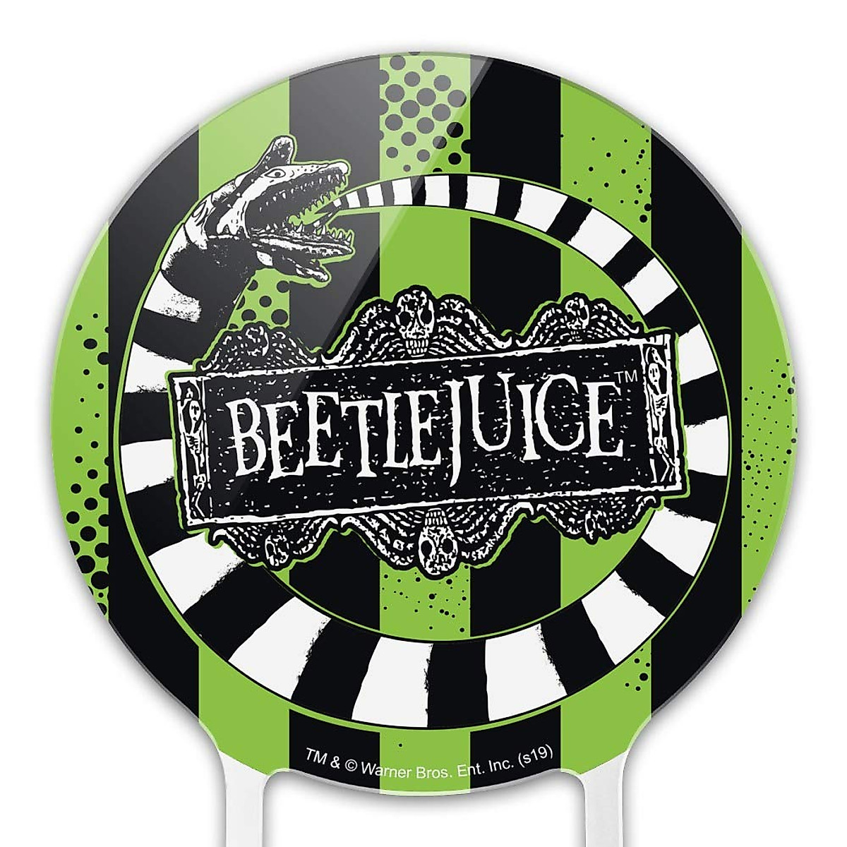 Acrylic Beetlejuice Beetle Worm Cake Topper Party Decoration for Wedding Anniversary Birthday Graduation